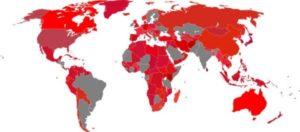 Map : Countries with red in their flag – Infographic.tv – Number one ...