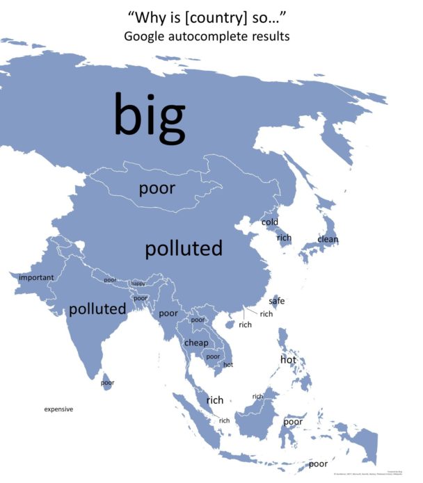 Map : East Asia in Google – Infographic.tv – Number one infographics ...
