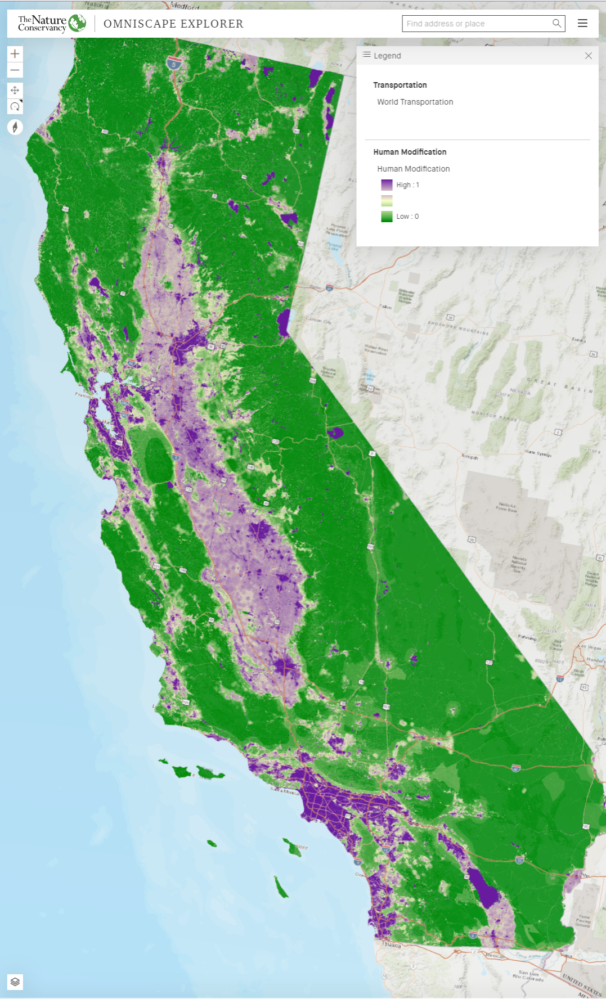 Map : Human Modification of California – Infographic.tv – Number one ...