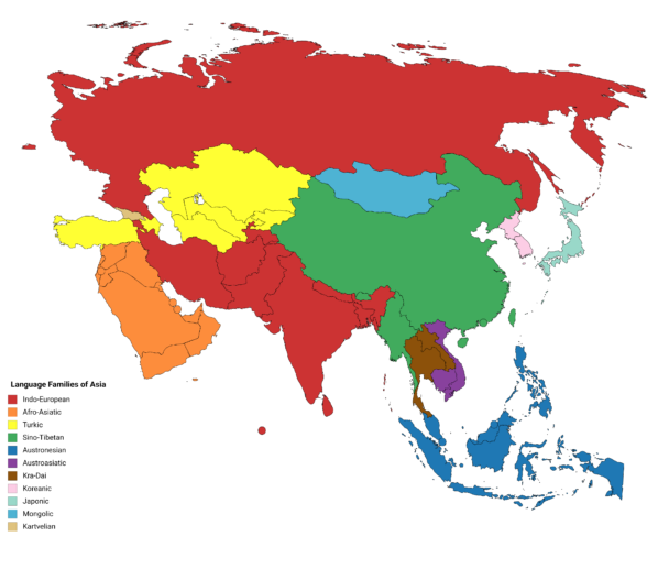 Map : Language Families of Asia – Infographic.tv – Number one ...
