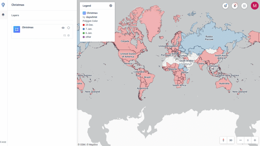 Map : [OC] Time for Christmas. Web-map (check the comments ...