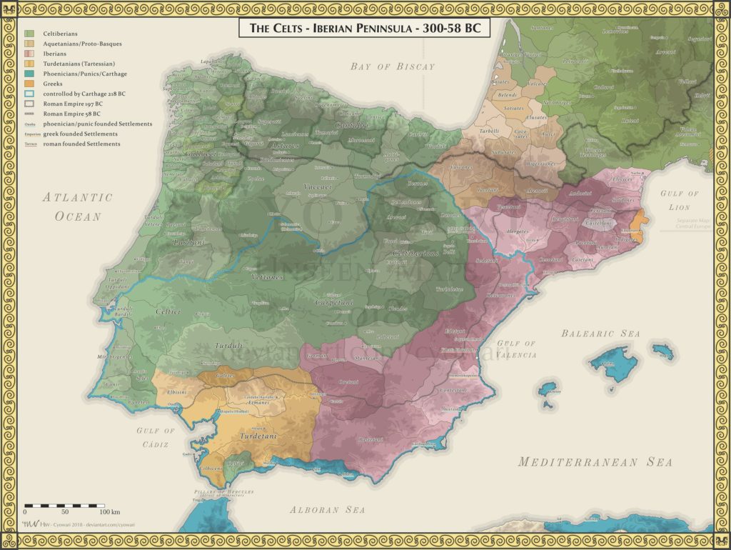 Map : The Celts – Iberian Peninsula – 300-58BC – Infographic.tv ...