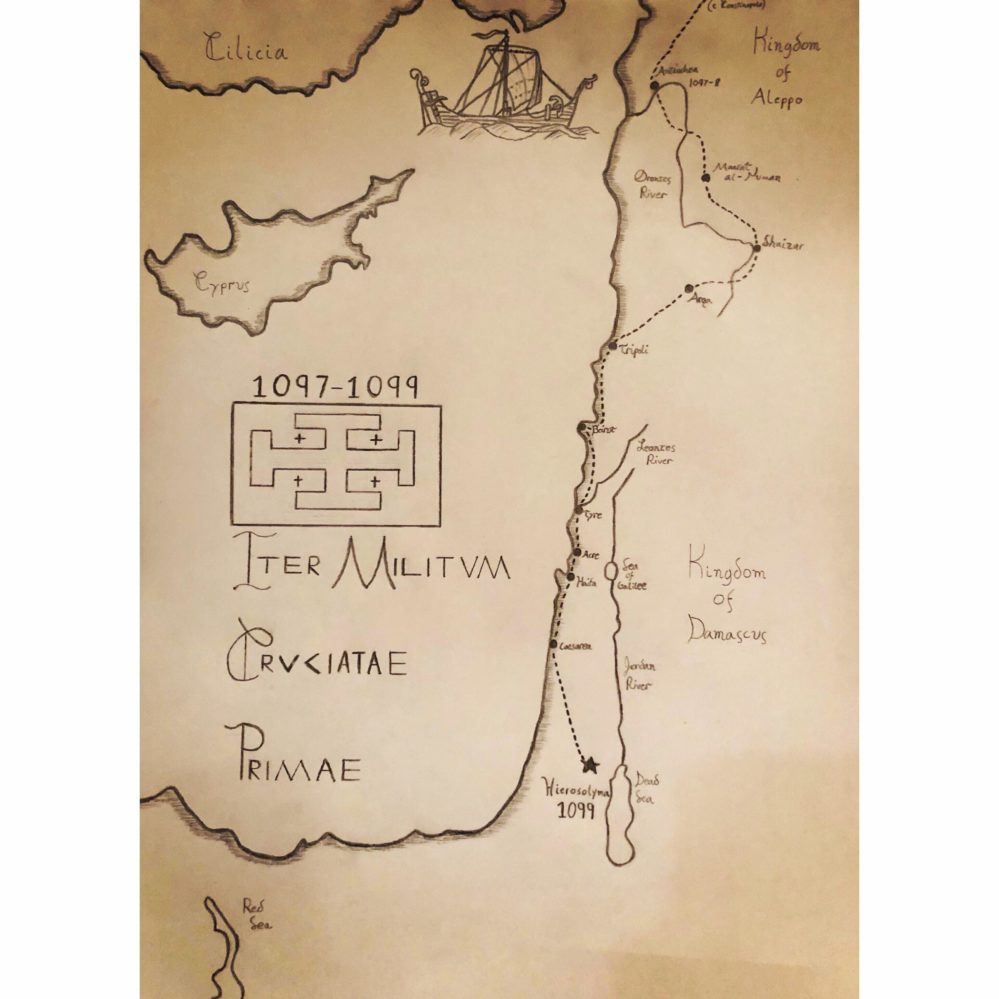 Map : The Route of the First Crusade in the Holy Land (OC: July 2018 ...