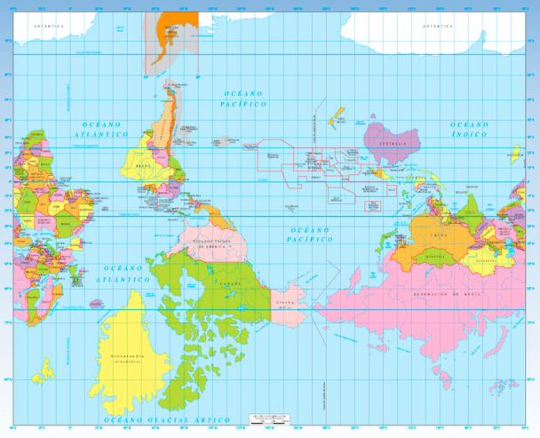 Map : World map centered on Chile [838×680] – Infographic.tv – Number ...