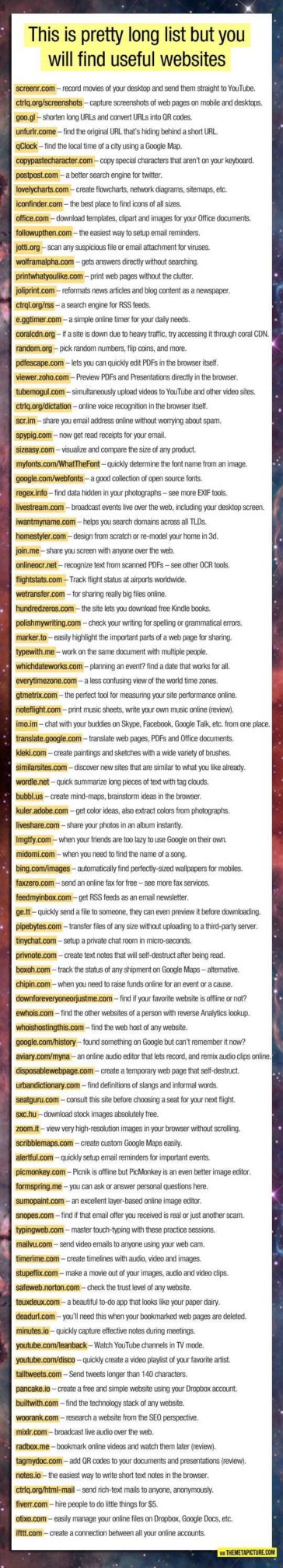Visual : List of useful websites – Infographic.tv – Number one ...