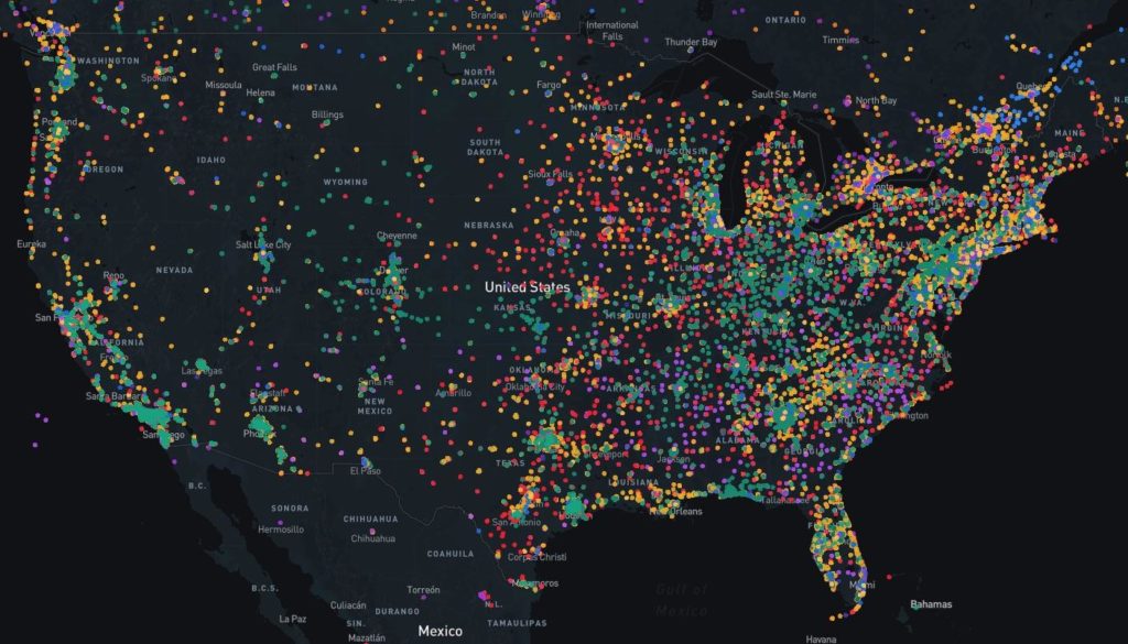 data visualization : Retailers and restaurants of America [OC ...