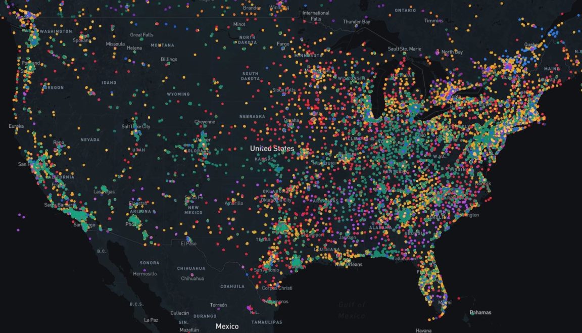 data visualization : Retailers and restaurants of America [OC ...