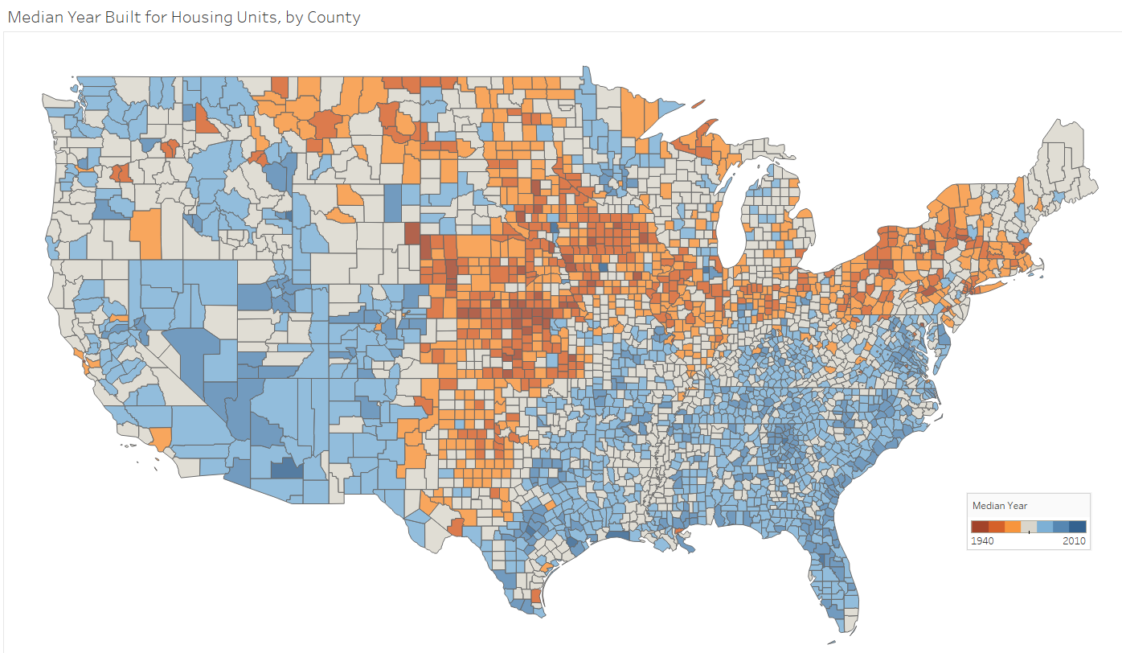 data visualization : Updated: Median Year Built for Housing Units, by ...