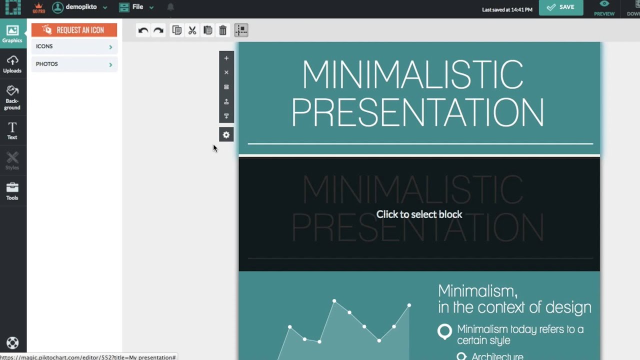Video Infographic : 1: Editing blocks/Arranging content on Piktochart Infographics Editor ...