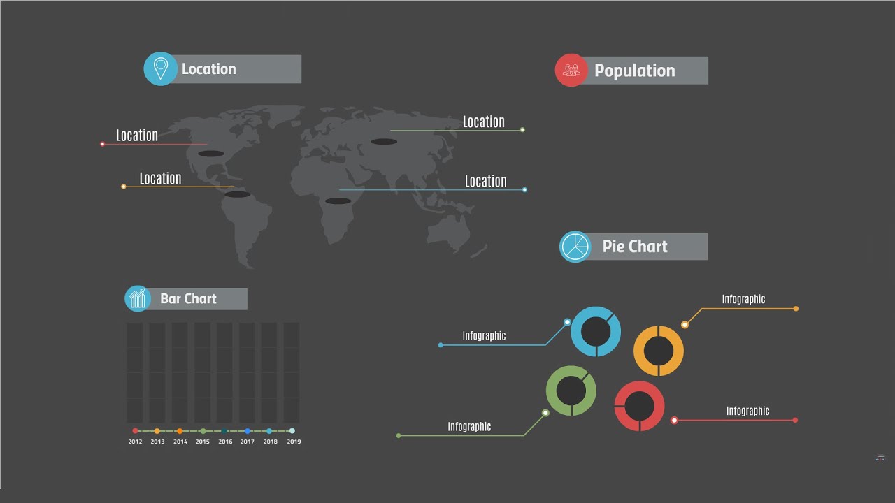 Video Infographic : Dark infographics layout Prezi template ...