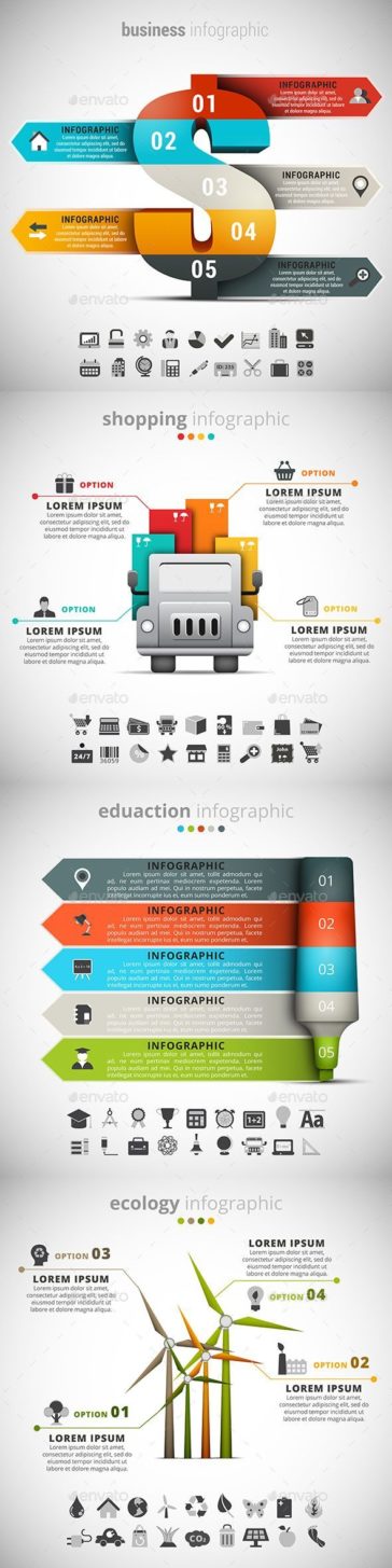 Data Chart : 4 in 1 Infographics Templates Bundle. Download here ...