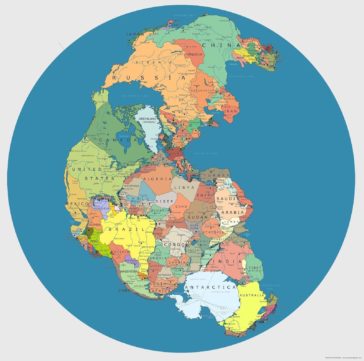 Map : “Pangea Politica” illustrates the world as it would be if our ...