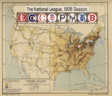 Map : 1908 baseball map of the United States – Infographic.tv – Number ...
