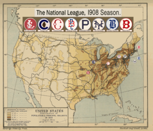 Map : 1908 baseball map of the United States – Infographic.tv – Number ...