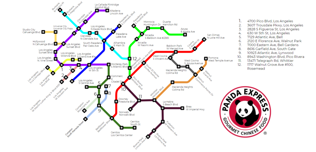 Map : All Panda Express locations within a 15-mile radius of the Panda ...
