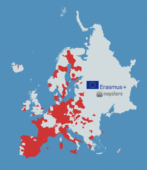 Map : All The Regions You Can Study in With Erasmus Programme ...