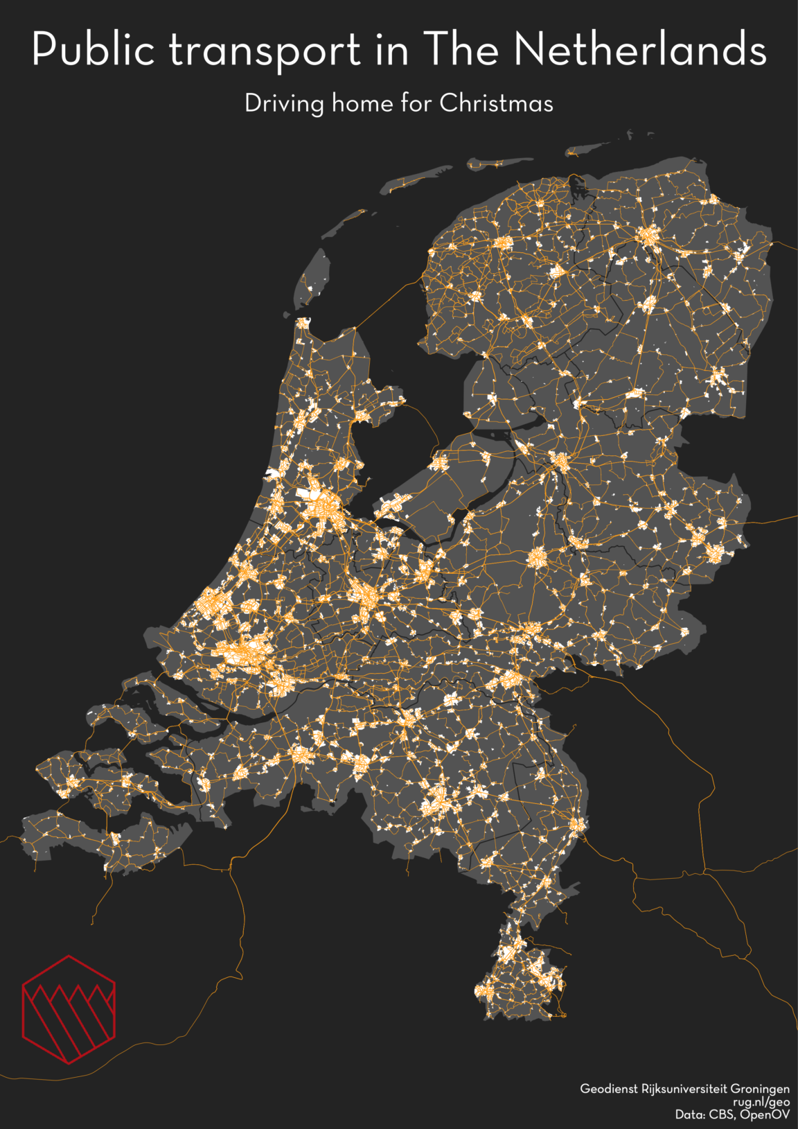 Map : Cool map of thw public transport system in the Netherlands ...