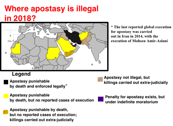 Map : Countries that execute people for apostasy (2018) - Infographic ...