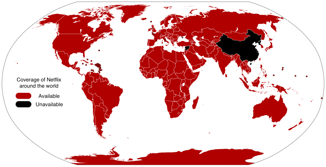 Map : Coverage of Netflix around the world – Infographic.tv – Number ...