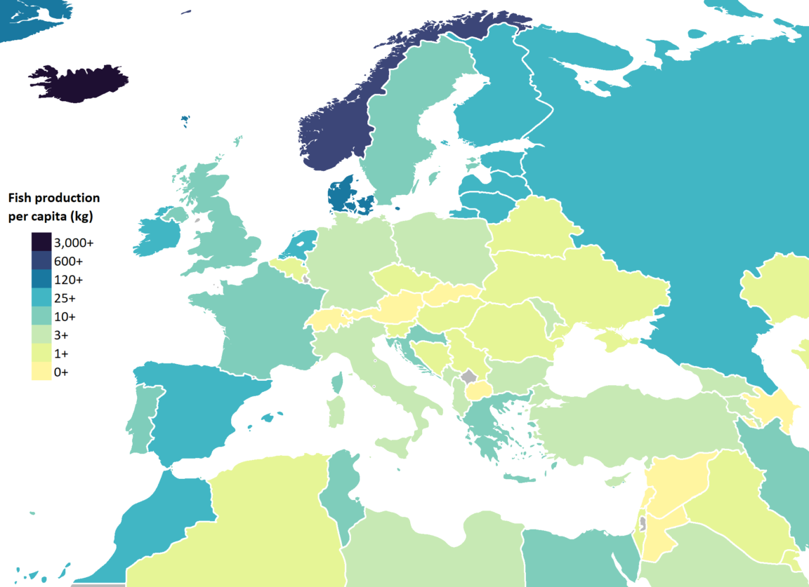 Map : Fish production per capita – Infographic.tv – Number one ...