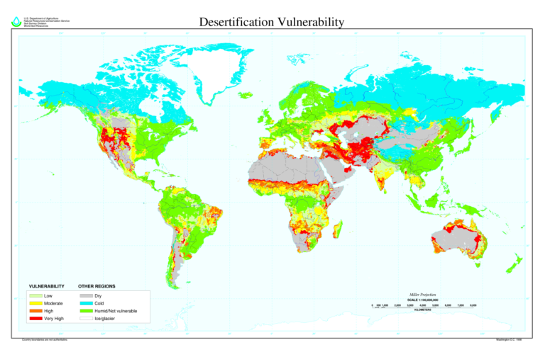 Map : Global desertification vulnerability – Infographic.tv – Number ...