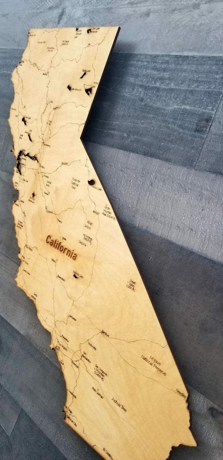 Map : I made a Floating wood map of California – Infographic.tv ...