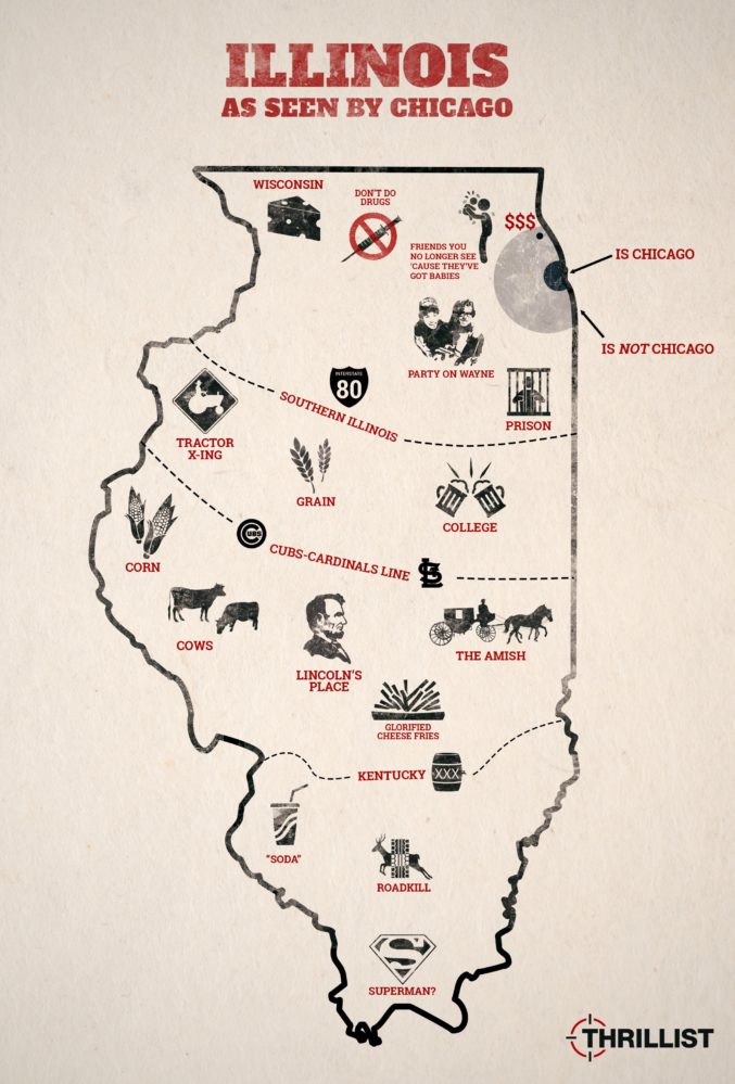 Map : Illinois as seen by Chicago – Infographic.tv – Number one ...
