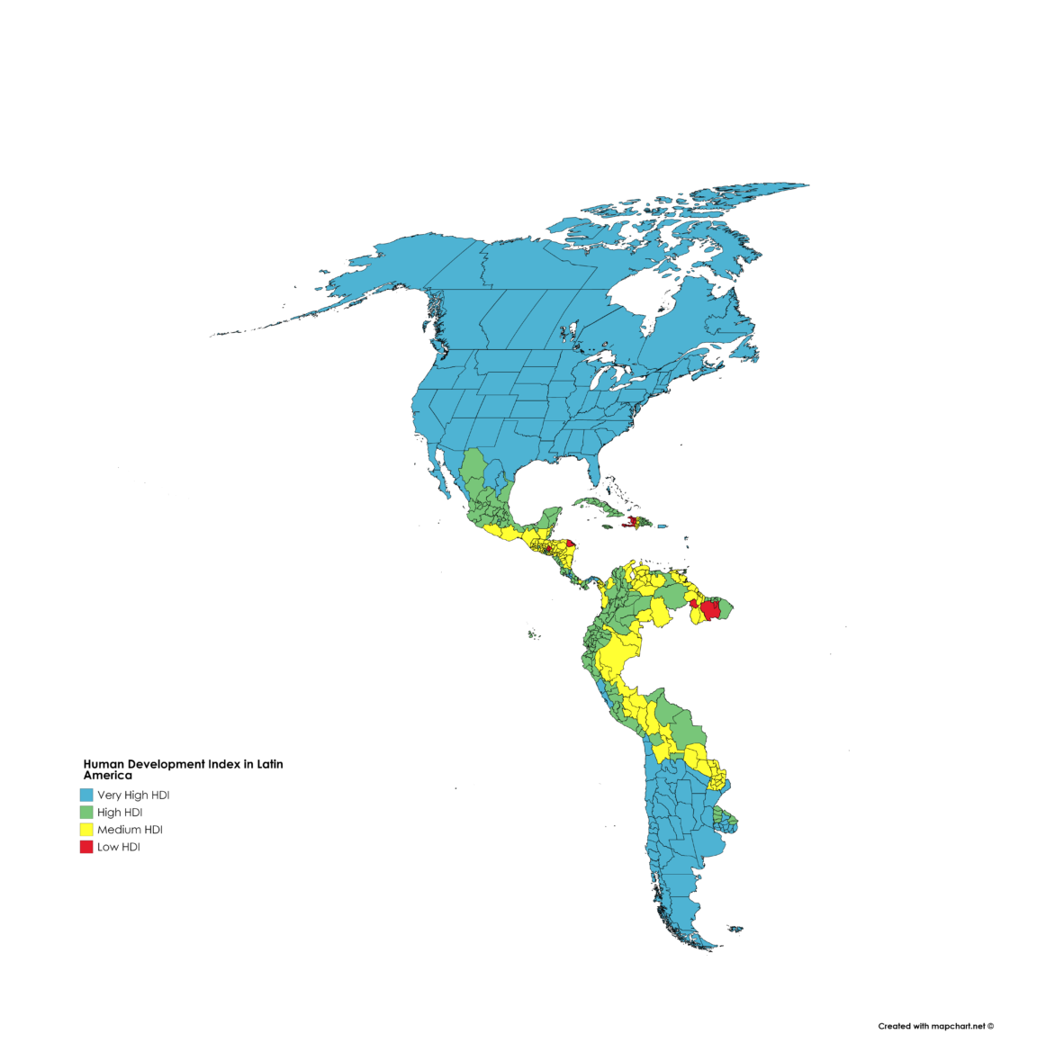 Map : Level of HDI in Latin America – Infographic.tv – Number one ...
