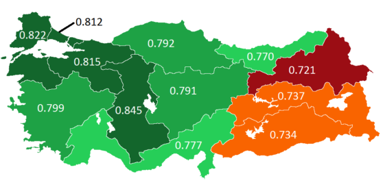 Map : List of Turkish regions by Human Development Index – Infographic ...