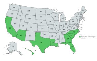 Map : Map of the US states where Palm Trees grow natively ...