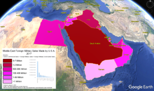 Map : Middle East Foreign Military Sales (FMS), 2017. Made in Google ...