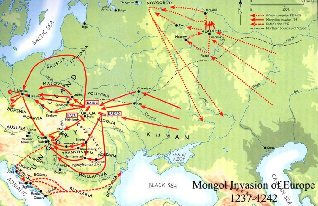 Map : Mongol Invasion of Europe 1237-1242 – Infographic.tv – Number one ...