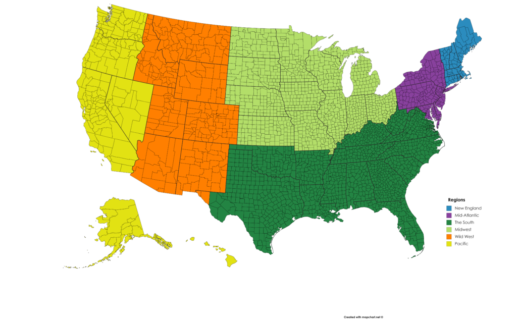 Map : My definition of the US Regions - Infographic.tv - Number one ...