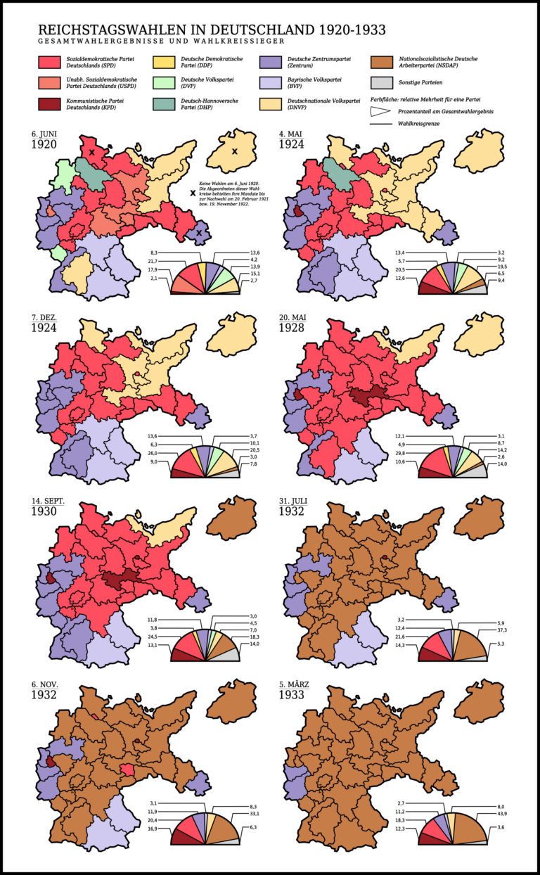 Map : Parliamentary Elections of the German Weimar Republic ...