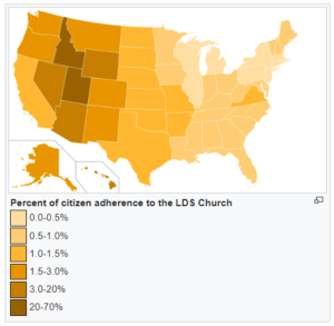 Map : Percent Mormon by state – Infographic.tv – Number one ...