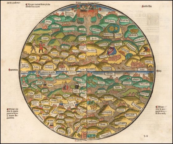 Map : Rare medieval World map from Le mer des Histoires, the monumental ...
