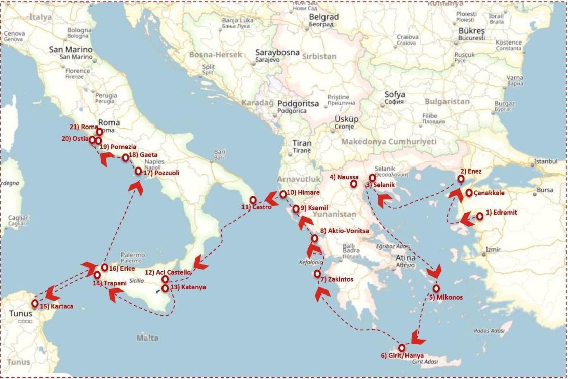Map : Route of Aeneas and Trojans to Rome – Infographic.tv – Number one ...