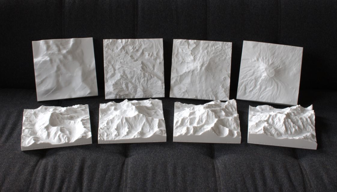 Map : Seven Summits (plus one) 3D printed for a client, all 1:80000 ...