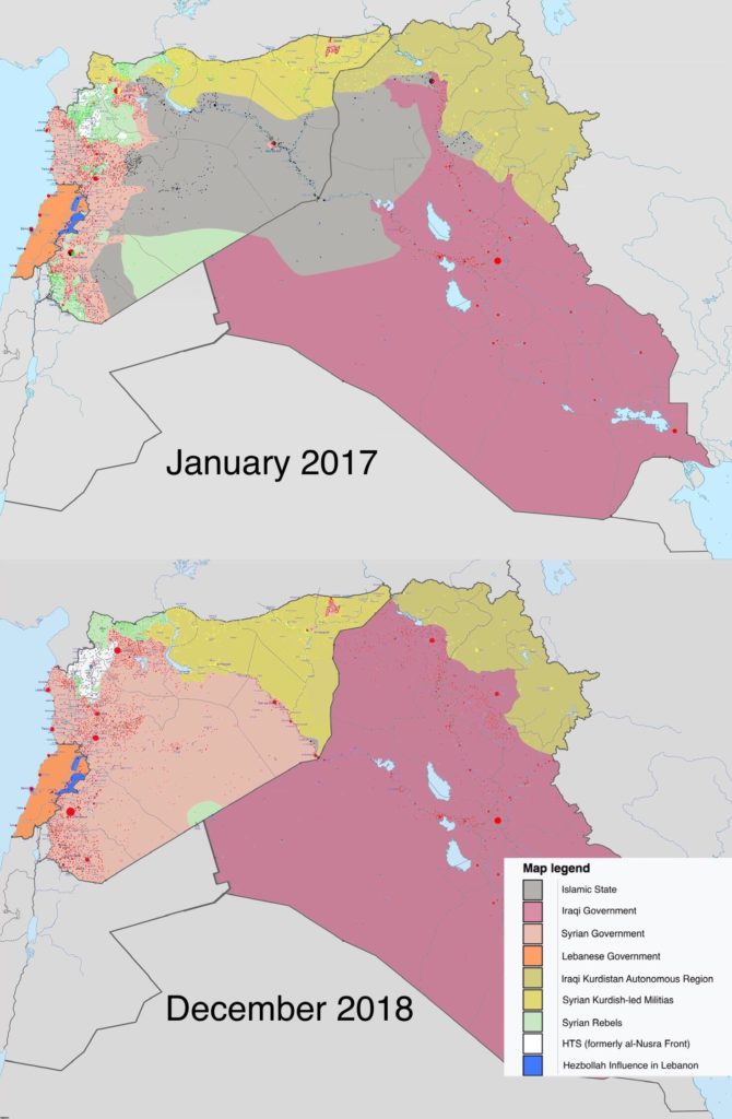 Map : Syria, Iraq, and Islamic State from the start of 2017 to ...