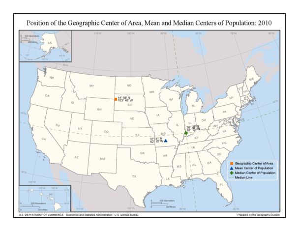 Map : The Three Centers of the United States – Infographic.tv – Number ...