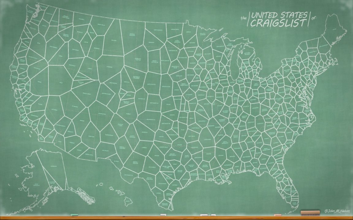 Map : The United States of Craigslist – Infographic.tv – Number one ...