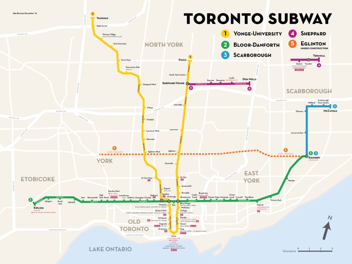 Map : Toronto subway [oc][2500×1875] – Infographic.tv – Number one ...