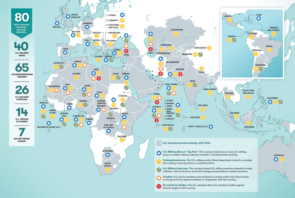 Map : US Counter-terrorism activity map [OS] – Infographic.tv – Number ...