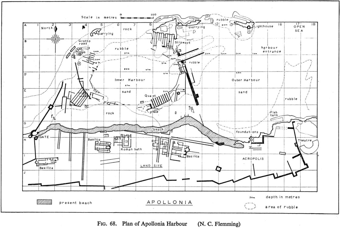 Map : Underwater Ruins Map of Ancient Apollonia, Libya [4000x2671 ...