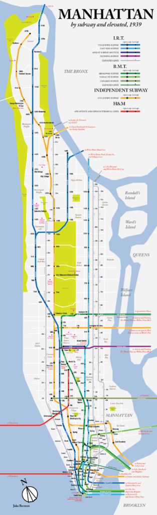 Map : manhattan subway lines, 1939 - Infographic.tv - Number one ...