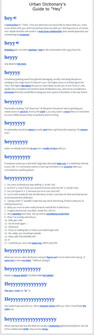 Visual : A self-compiled guide to the variations of “Hey” and their ...