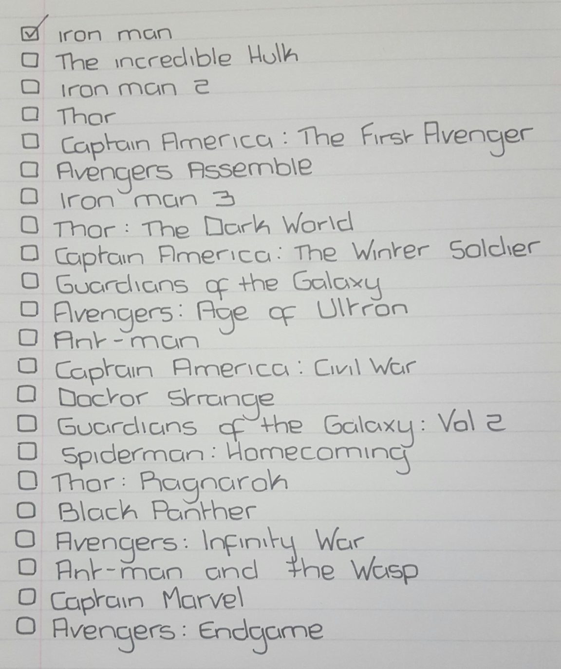 Visual : MCU in order culminating with End Game – Infographic.tv ...