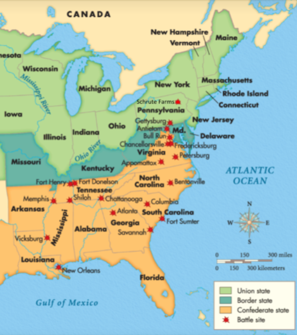 Visual : Major Civil War battle locations – Infographic.tv – Number one ...