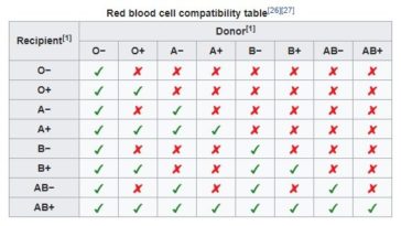 Visual : Red blood cell compatibility table – do you know your type ...