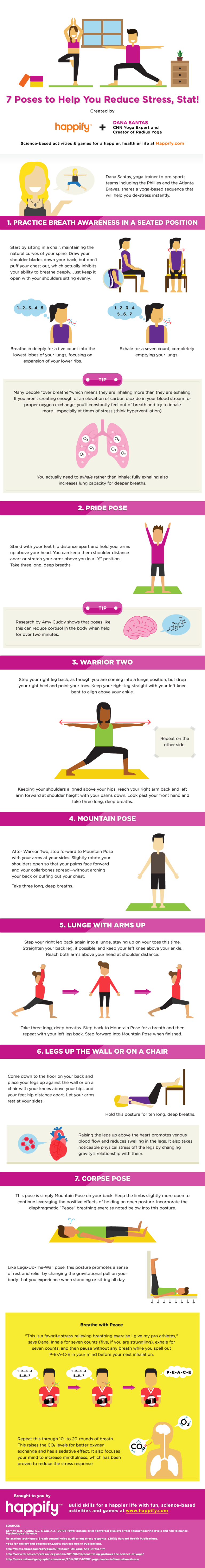 Visual : Yoga to reduce stress by happify – Infographic.tv – Number one ...